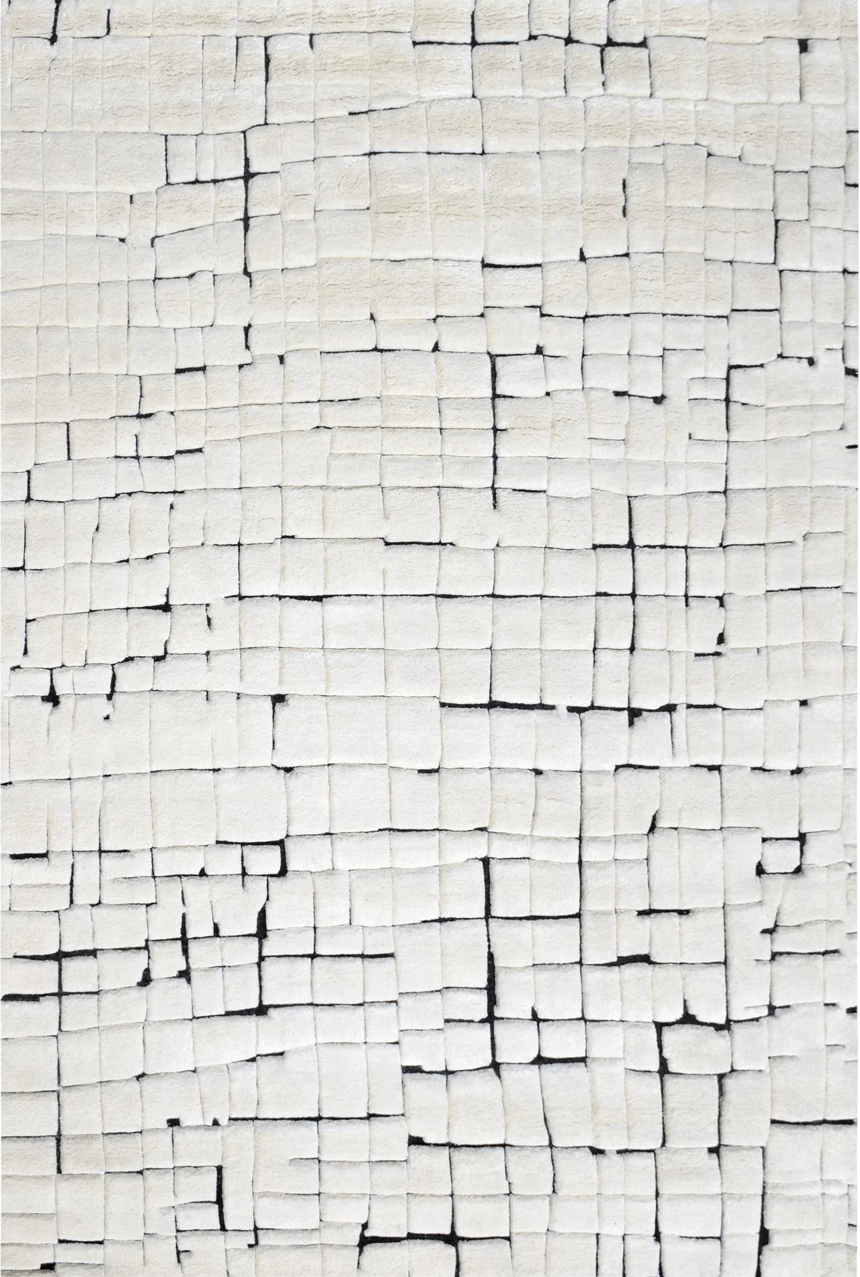 Hand-Knotted Wool Geometric Grid Pattern Rug – Kara Collection Modern ...