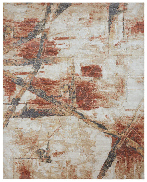"Abstract Powerloomed Wool Rug – Ethereal Collection"