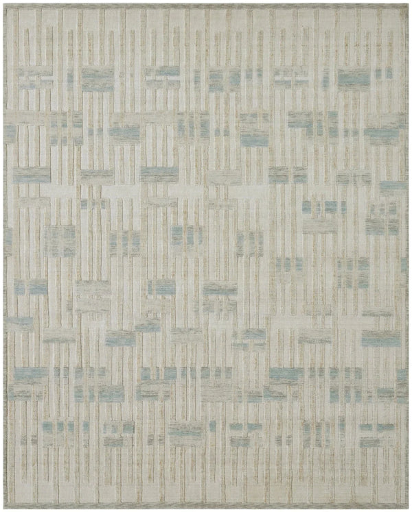 "Textured Geometric Wool Rug – Ethereal Collection"