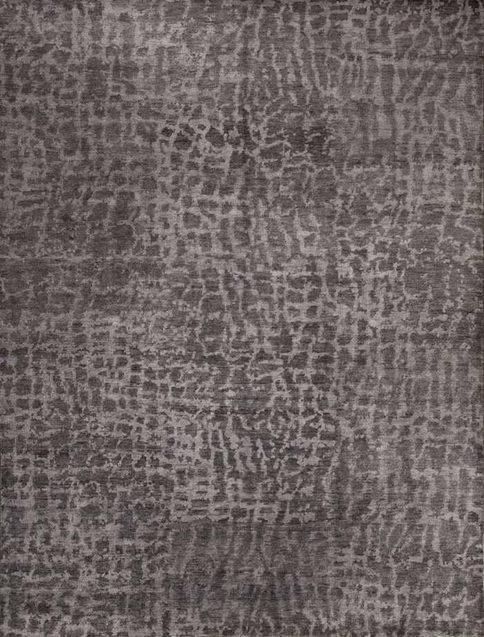Hand-Knotted Bamboo Silk Brown Abstract Pattern Rug – Moris Collection ...