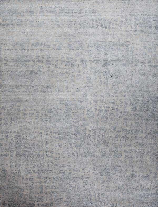 Hand-Knotted Bamboo Silk Gray Abstract Pattern Rug – Moris Collection ...