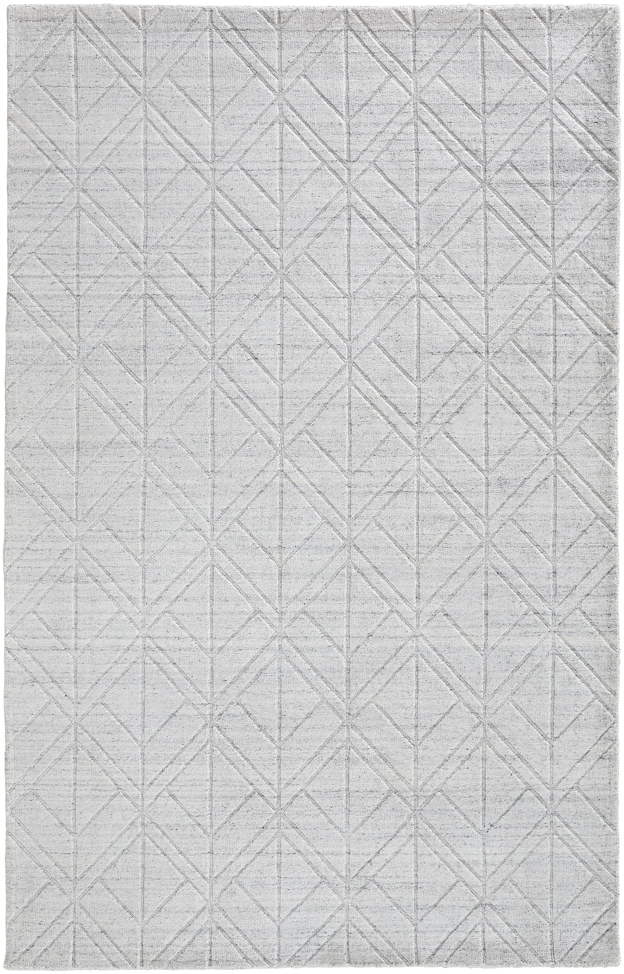 White Hand-Woven Wool & Bamboo Silk Rug – Fila Collection Modern Rug ...